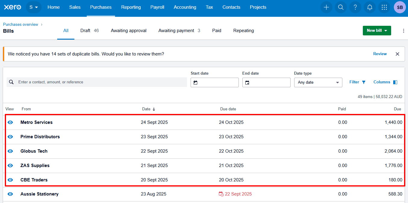 How to Import Bills in Xero