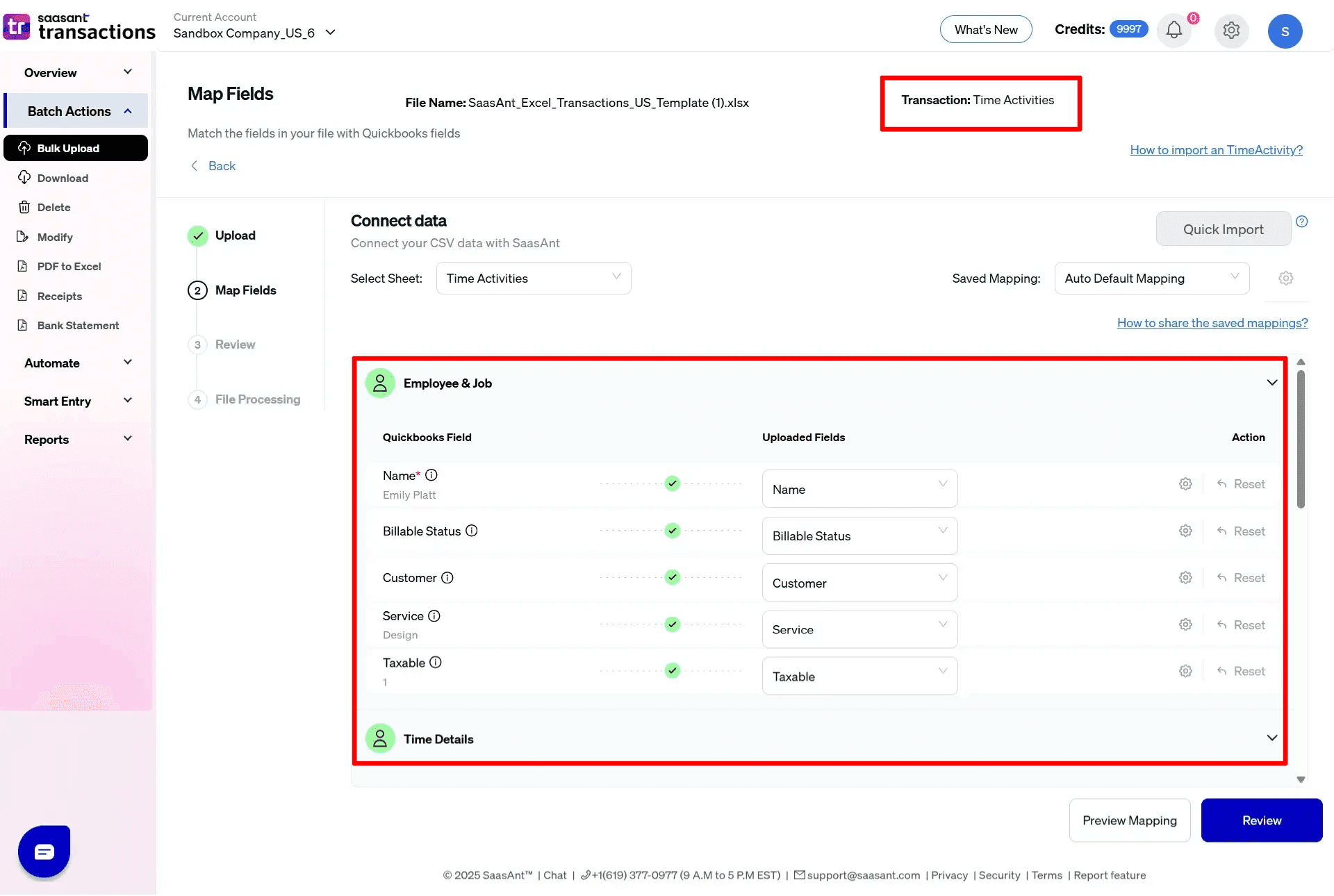 How to Import Time Activity in QuickBooks Online