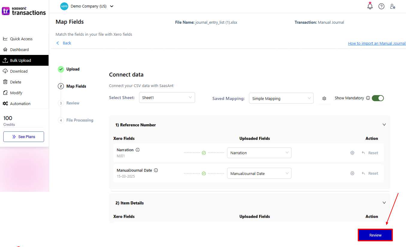 How to Import Journal Entry in Xero