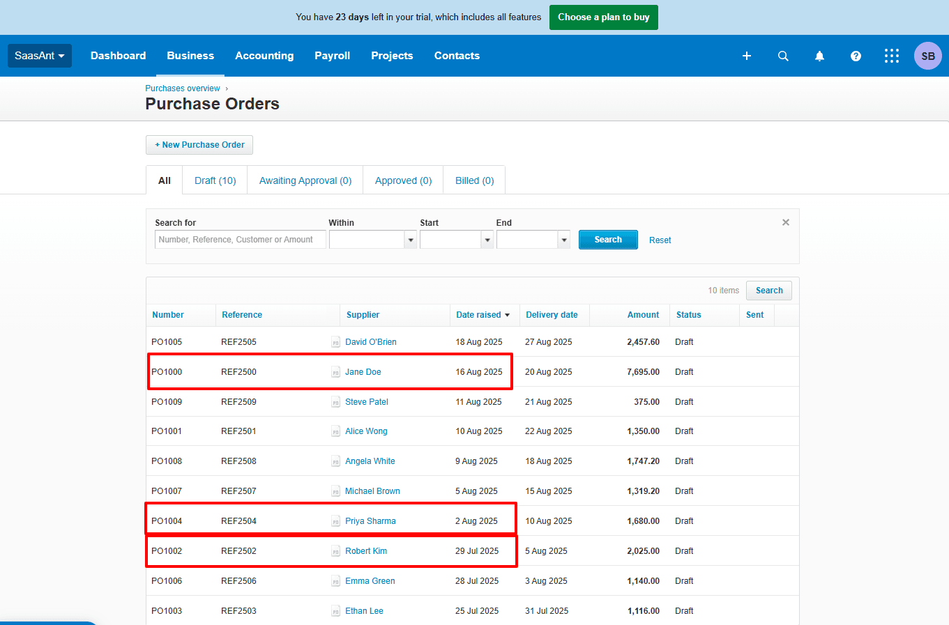 How to Edit Purchase Orders in Xero